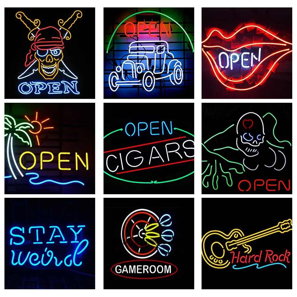 Animated LED Flashing Light Neon Sign - Customizable Shop Board
