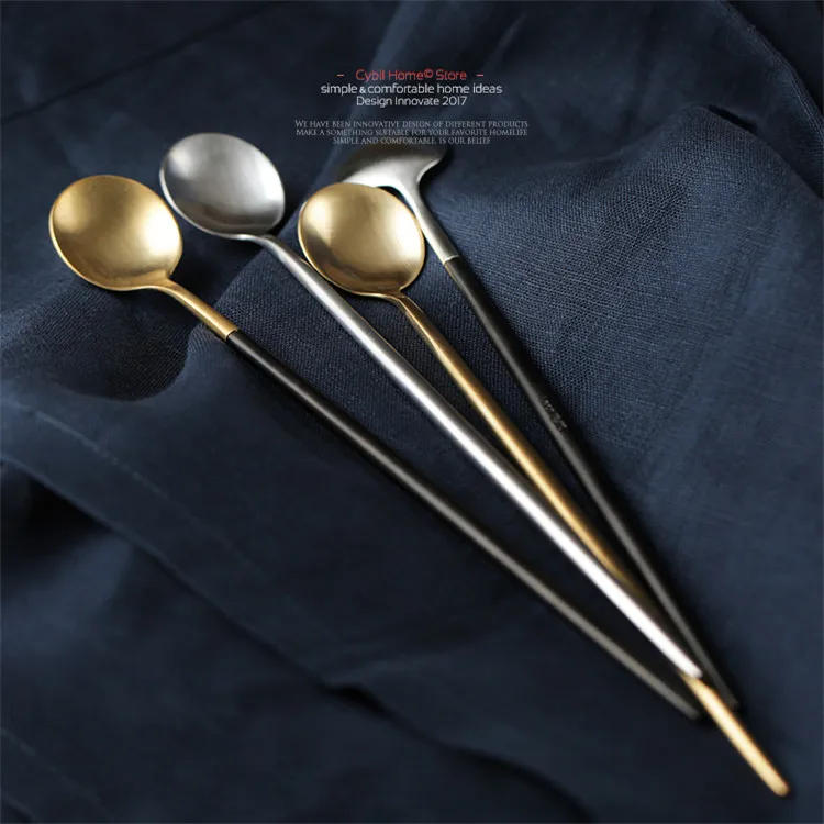 Cheap Gold Color Stainless Steel Dessert Spoons