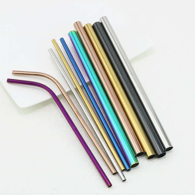 Colourful Reusable 304 Stainless Steel Straws Multicolor Stainless