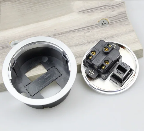 New Multi-function Desk Round 80mm Socket Table Hidden Socket Desktop ...