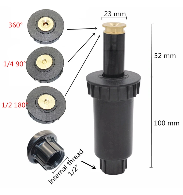 90/180/360 Degree Pop Up Sprayer Head Impact Sprinkler - Buy Sprinkler ...