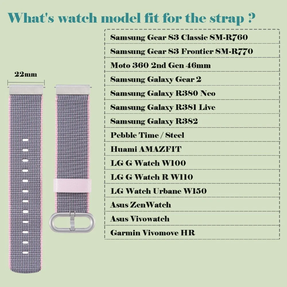 Universal Nylon Replacement Band Strap for LG G Watch