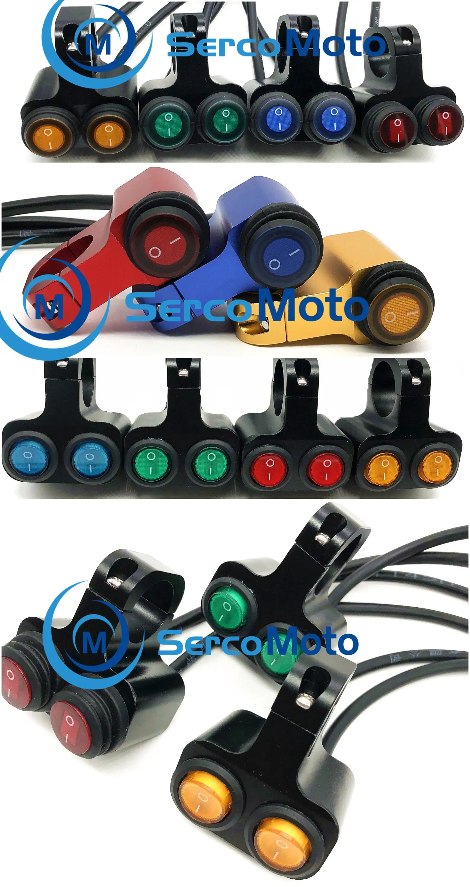 Waterproof 12v Motorcycle 7/8" 22mm Handlebar Switches Headlight Hazard ...