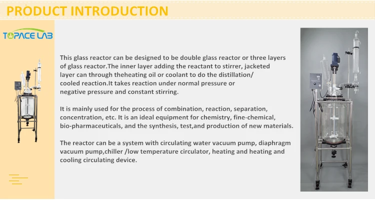 Jacketed Glass Vessel Bubble Column Reactor 20 L - Competitive Price