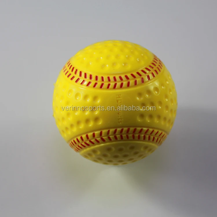8.5inch Yellow Dimpled Baseballs With Red Seams For Pitching Machine ...