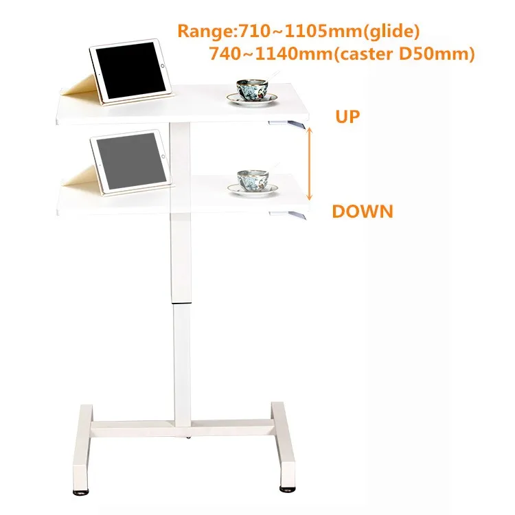 Modern Single Leg Adjustable Height Standing Desk Sit to Stand Coffee ...