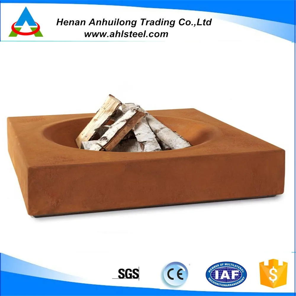 Corten Steel Propane Fire Pit Table /corten Steel Firepit /corten Steel ...