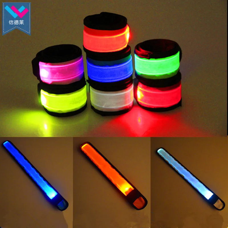 T-worthy Led Slap Bracelet Custom Logo Outdoor Sports Safety Light Glow ...