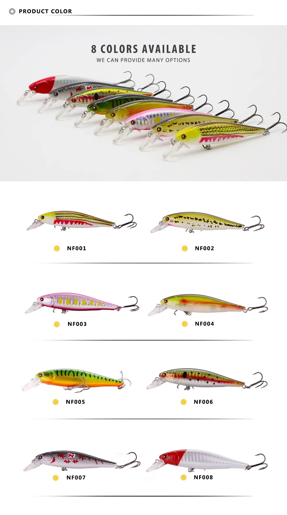 Hunthouse Suspending Minnow Lure 80mm 9g Hard Abs Plastic Bait Minnow ...