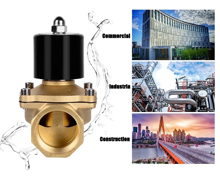 1/2 Inch 220v Ac 24v Dc 40 Bar Normally Open Solenoid Valve Water Valve ...