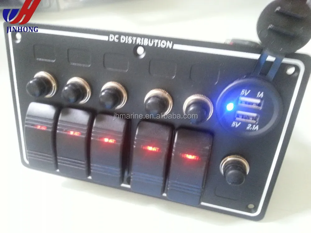 12 Volt Rocker Switch Panel Aluminium Board For Boat Car Yacht Rv - Buy ...