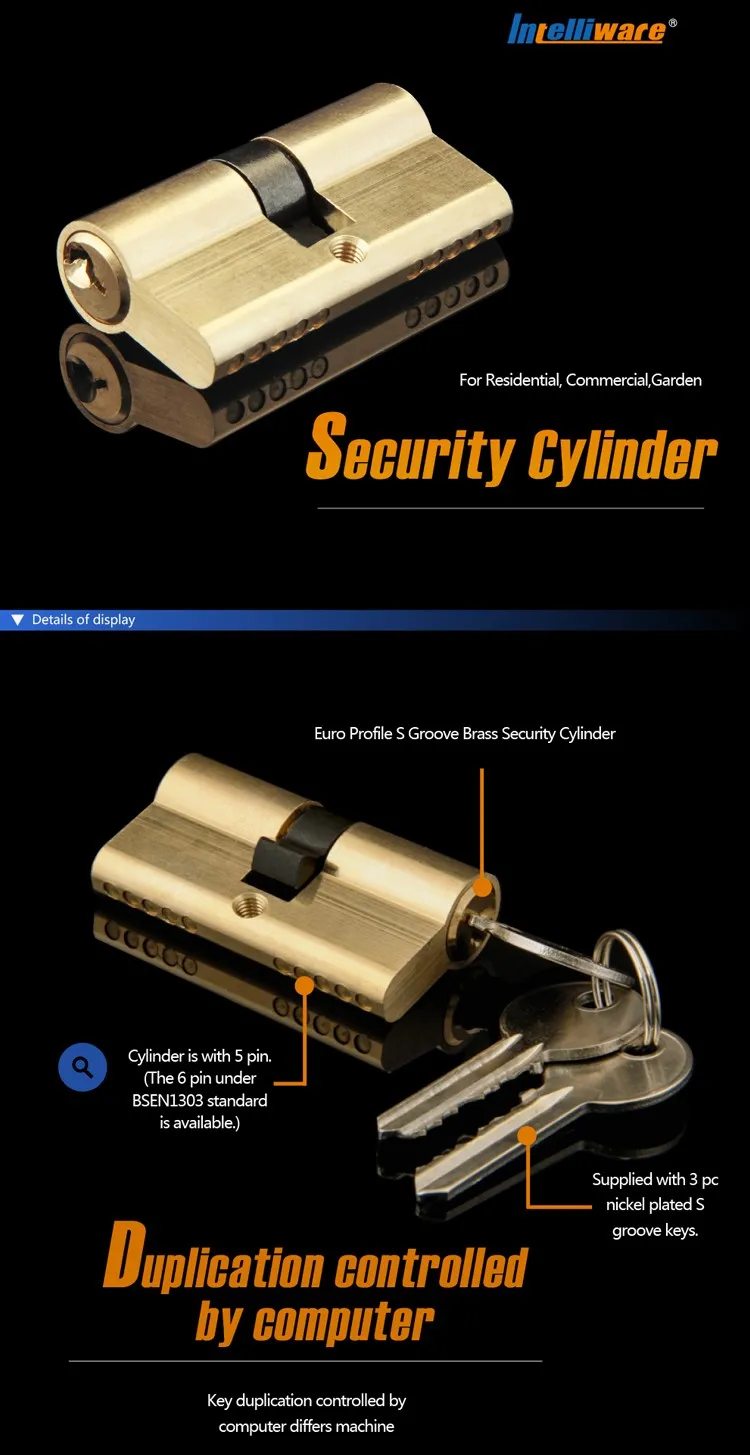 High Quality S-groove Universal Key Brass Euro Door Lock Cylinder - Buy ...