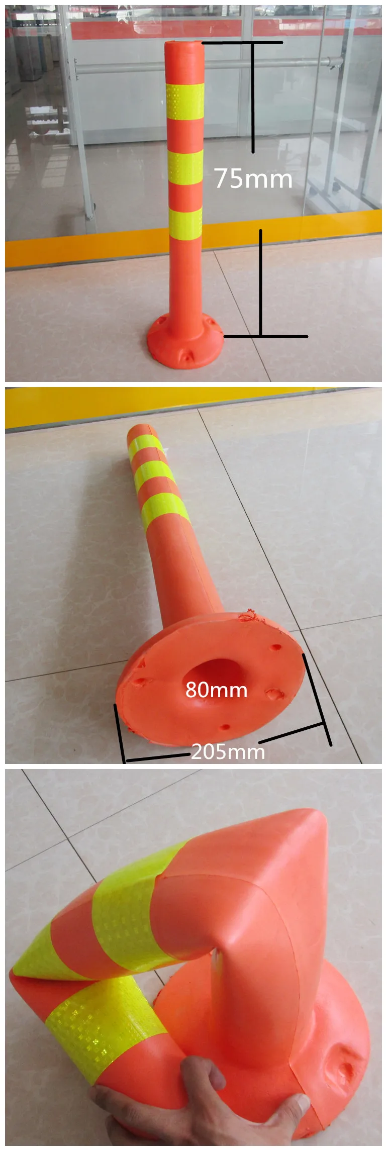 Road Police Eva Flexible Warning Column/pu Warning Post - Buy Pu ...