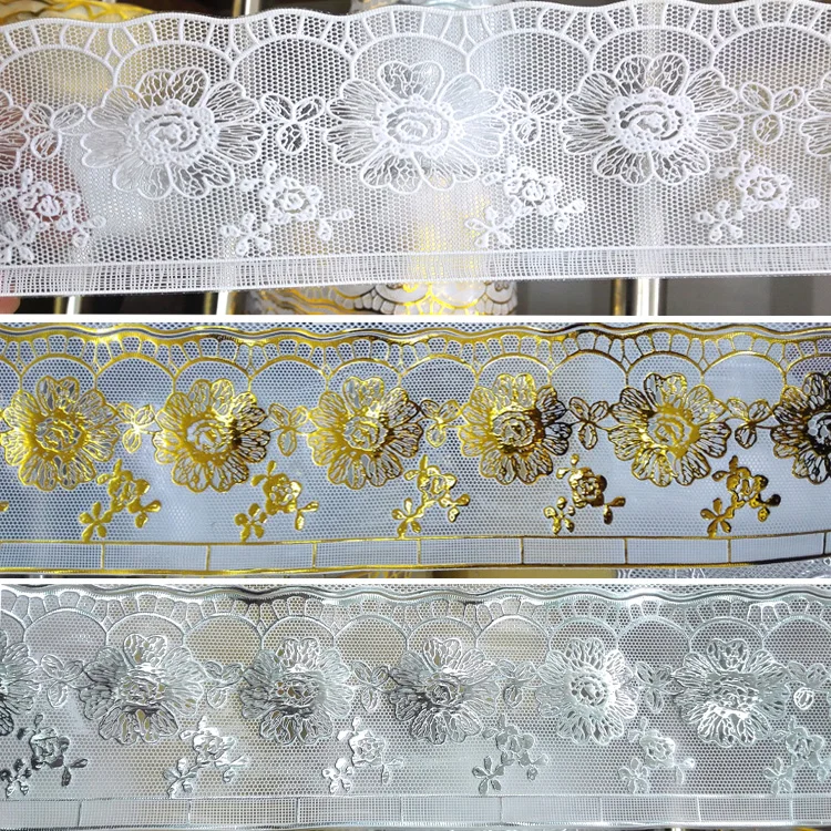 3" Pvc Lace Work Roll With Gold,Silver,White,Beige - Buy Pvc Lace Work ...