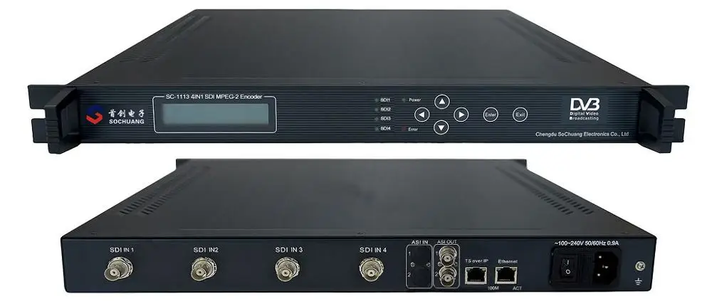 4 Channels Mpeg-2 Sd Ip Encoder/sdi Embedded Audio /4in1 Multichannel ...