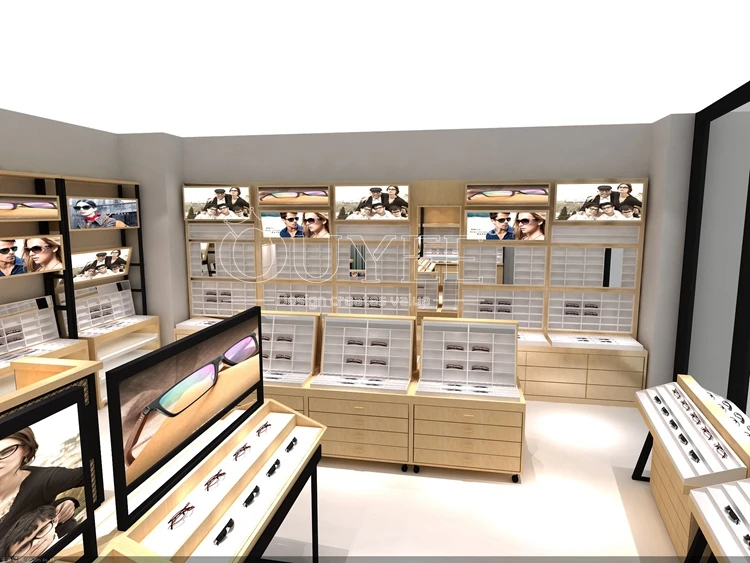 Wood Optical Shelves - Stylish Display Racks for Sunglasses