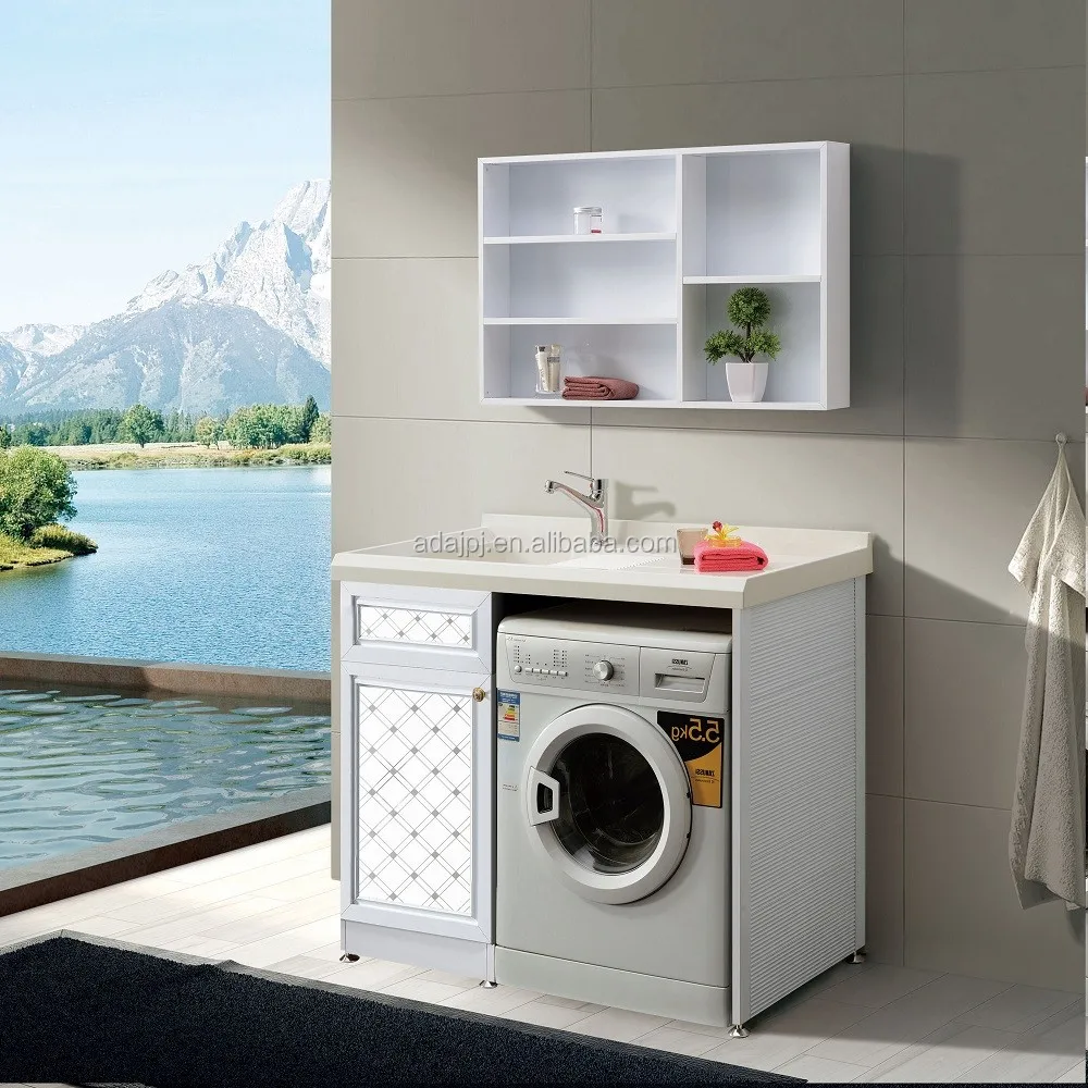 Modern Floor Mounted Aluminum Bathroom Hand Wash Basin Cabinet For ...