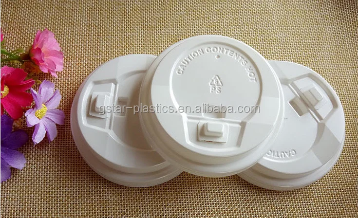 80/90mm Pull Back Flip Type Paper Plastic Coffee Cup Lids For 8oz 12oz ...