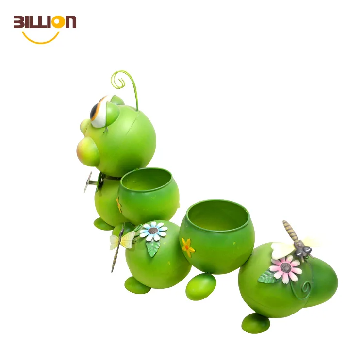 Garden Decoration Patio Metal Caterpillar Planter Lawn Yard Statue ...