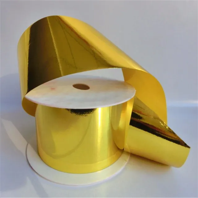 Shiny Gold Metallic Plastic Polypropylene Ribbon