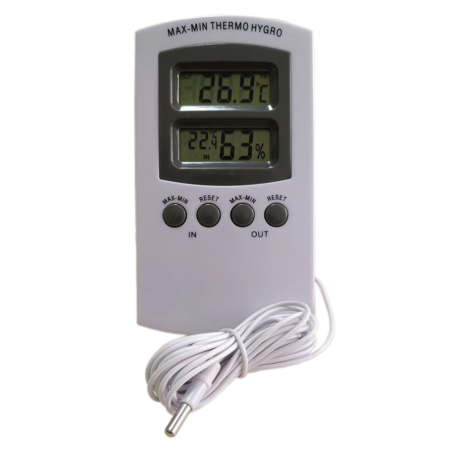 Indoor Outdoor Thermo Hygrometer Digital with Probe Sensor
