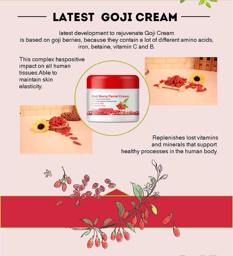 Goji Berry Facial Cream Whitening Anti Aging Cream Anti Wrinkle Face ...