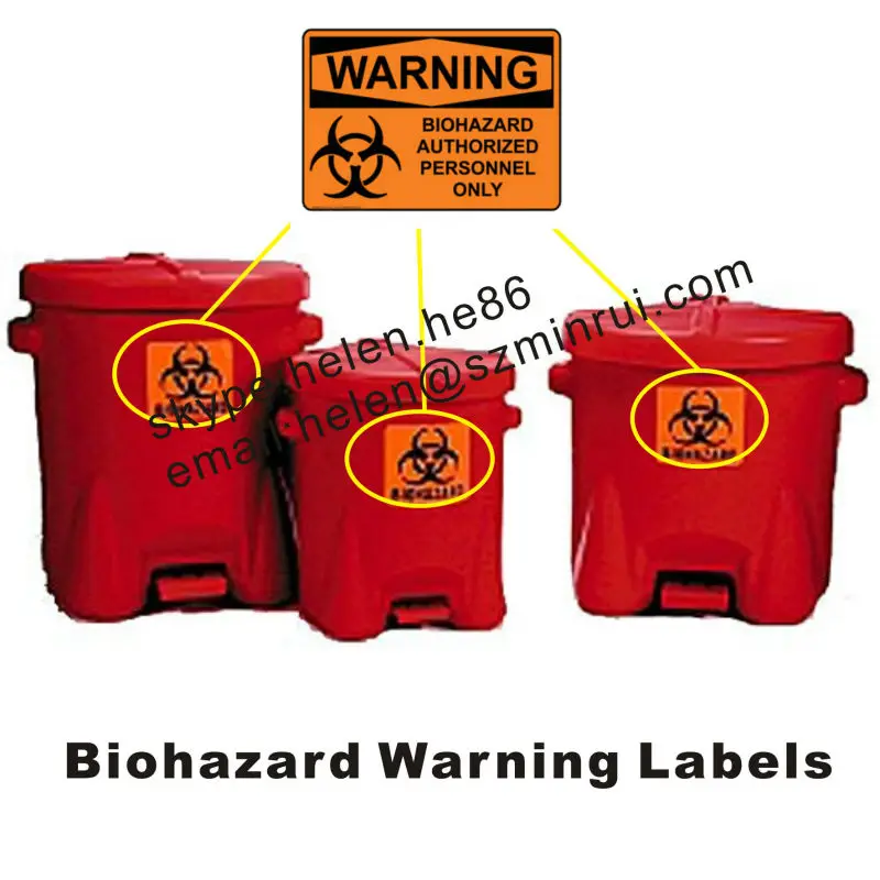 Label Peringatan Bahaya Biologi Perekat Sendiri, Latar Belakang Merah ...