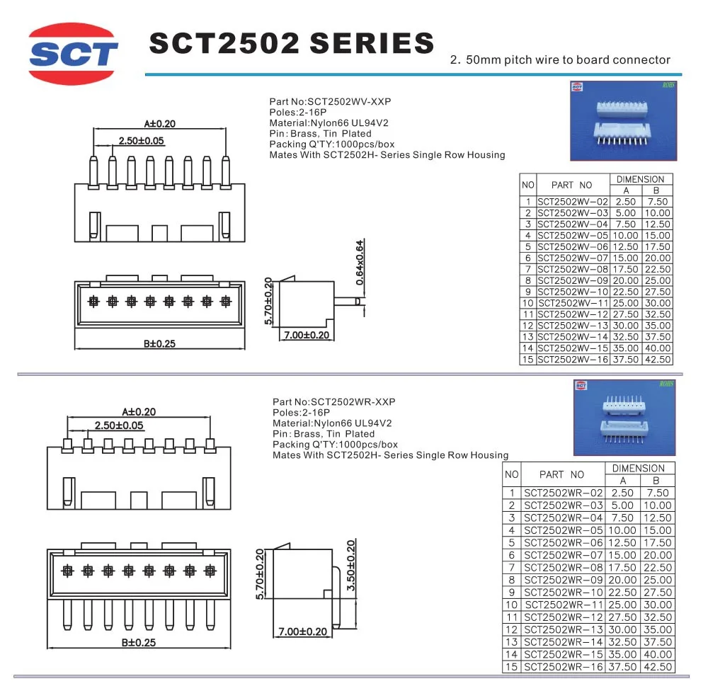 Jst 2.5mm Xa Sxa-001t-p0.6 Crimp Terminal Connector - Buy Jst Sxa-001t ...