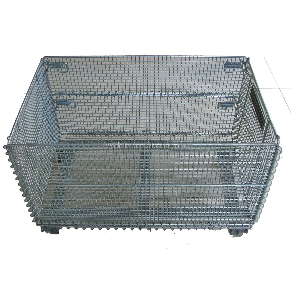 Heavy Duty Steel Foldable 4 Sides Cage Rocket Trolley Roll Cart - Buy ...