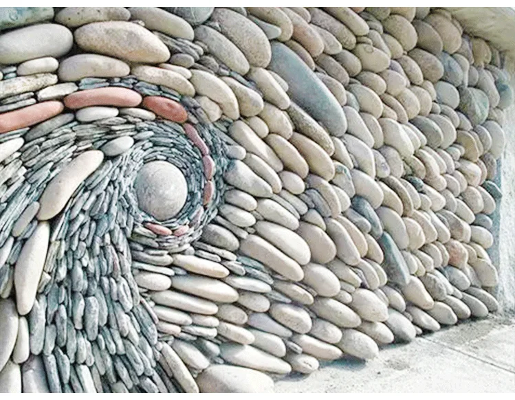 Colorful Garden Pebbles Cobbles Natural Stone,Hotel Onsite Installation ...