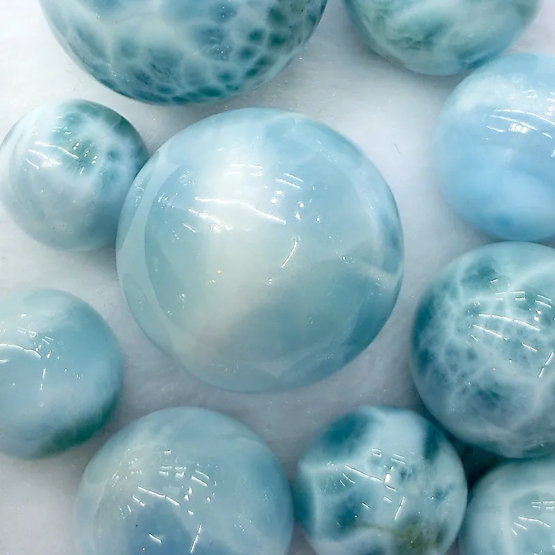 Larimar Round Beads - Polished Spheres from Natural Gemstones