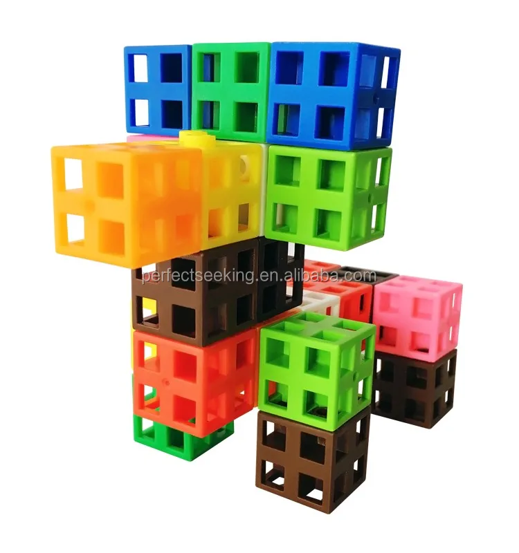Plastic Linking Cube Block 100 Pcs 10 Colors Building Blocks - Buy Building Blocks Toy,Linking ...