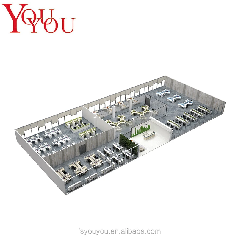 Workstation Desktop Pc 6 Seater Workstation Four People Office ...