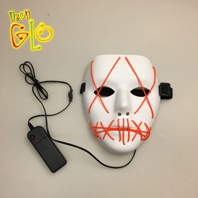 Light Up Glow Neon El Wire Mask Halloween Mask For April Fool's Day ...