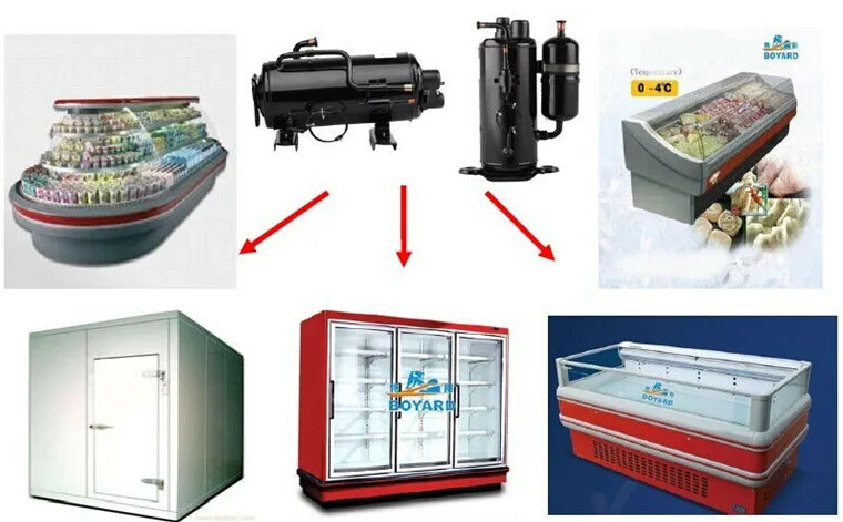 Commercial Compact Refrigeration System With R404a Horizontal Rotary ...