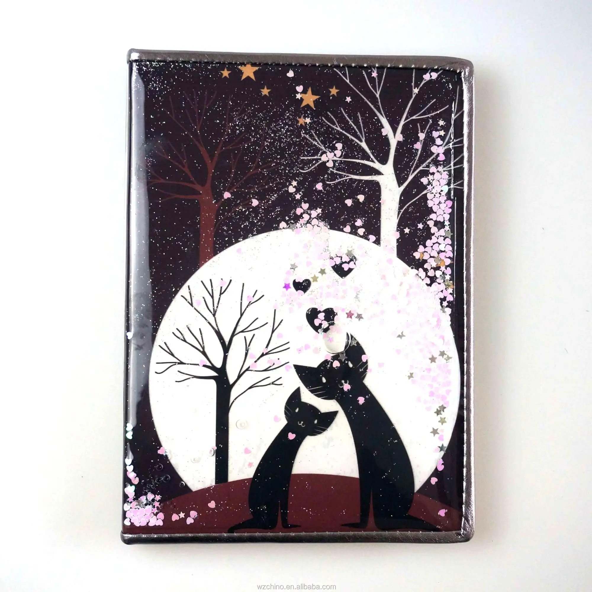 New Style Glitter Shake Sequin Oil Fashion Creative Liquid Notebook ...