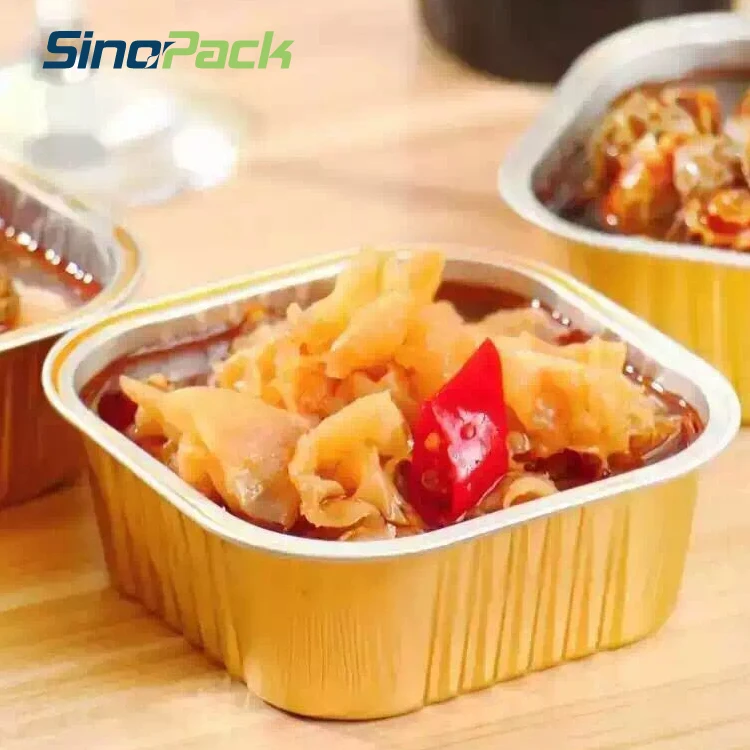 300ml Square Sealable & Retort-able Aluminum Tray With Lid Used To Pet ...