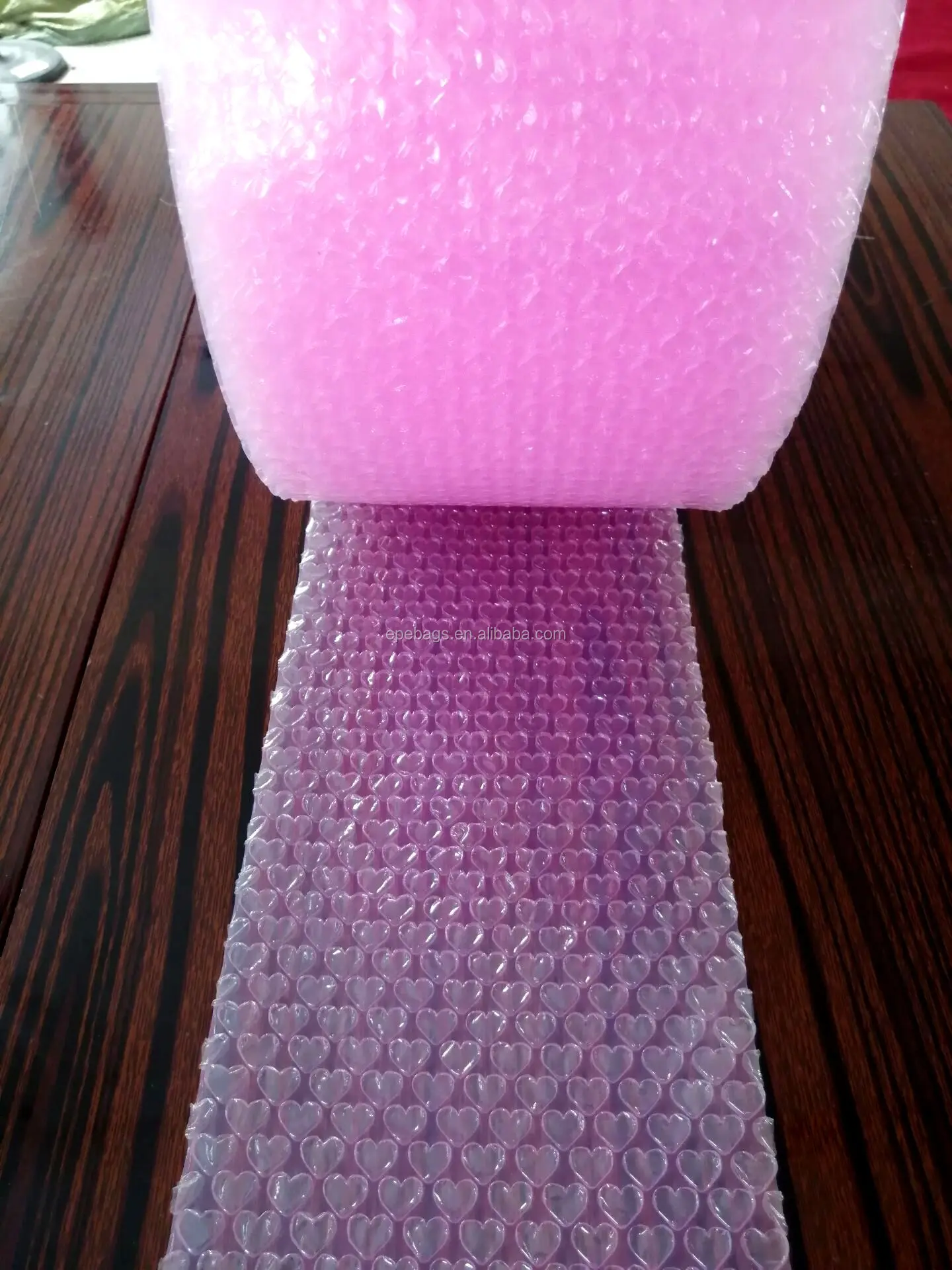Factory Cutting Heartshaped Cushioning Wrap Plastic Pink Air Bubble ...