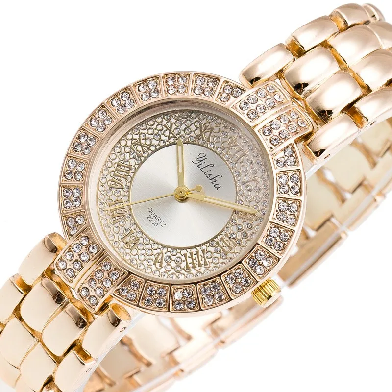Hip Hop Diamond Ladies Bling Bling Watches Stainless Steel Wrist Watch ...