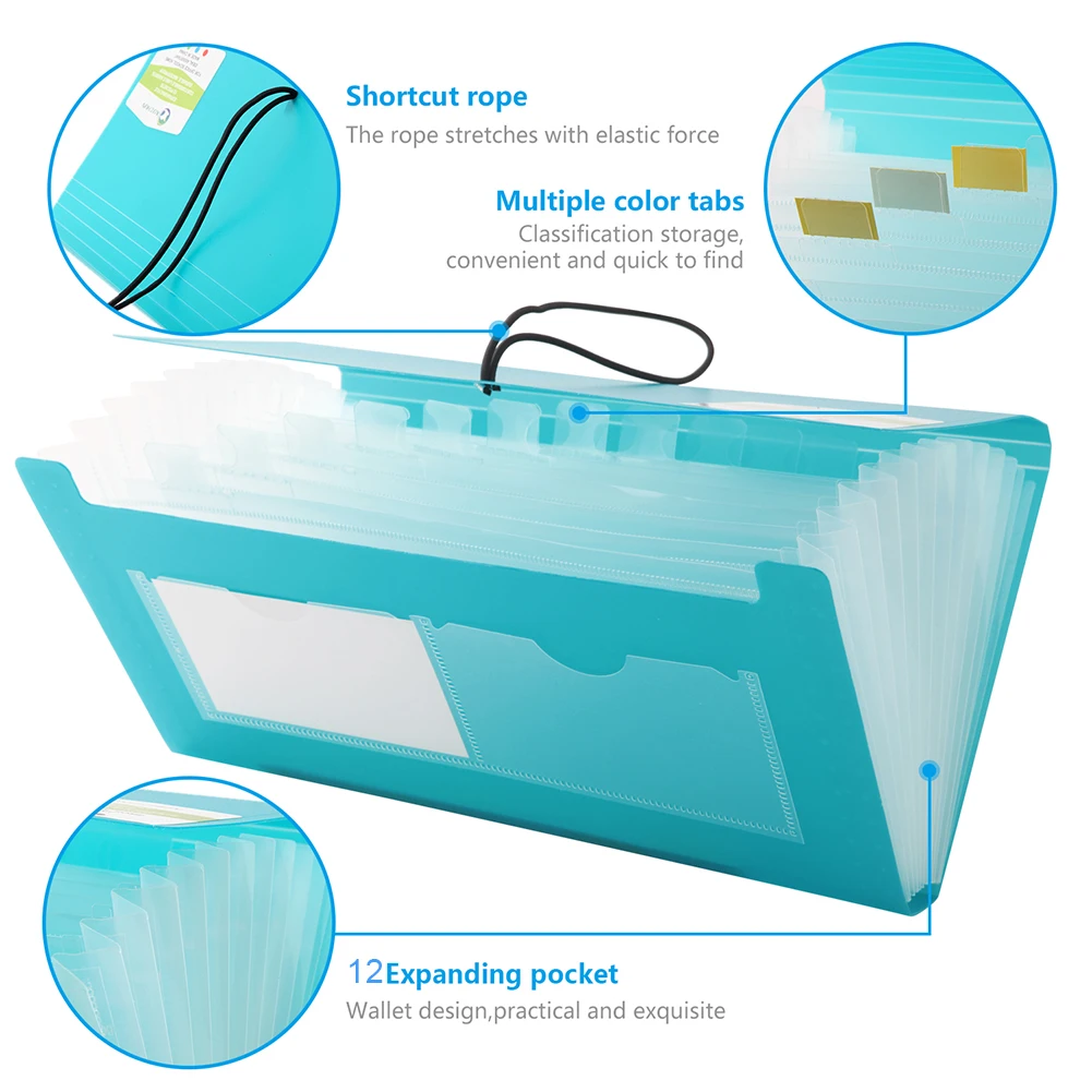 13 Pockets Expanding File Folder Accordion File Organizer Document ...
