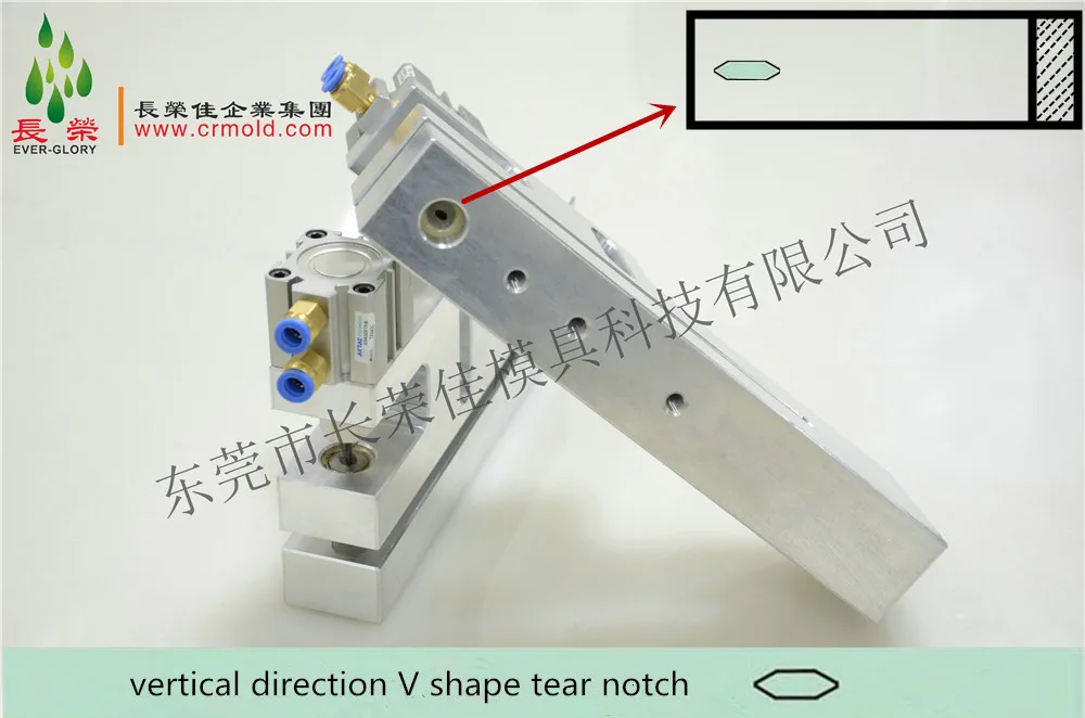 นิวเมติก V-ตัดเจาะรอยฉีกขาดสำหรับถุงบรรจุภัณฑ์ - Buy Tear Notch Punch ...