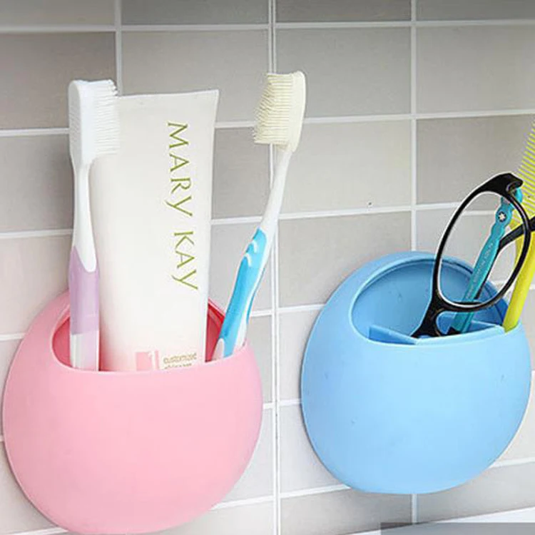 Wall Mounted Toothbrush Toothpaste Holder Kitchen Bathroom Organizer ...