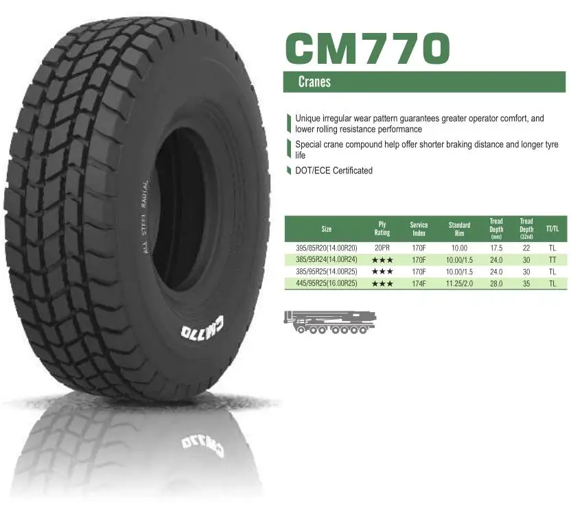 Chaoyang Brand CM770 OTR Radial Tires for Cranes & Earthmovers