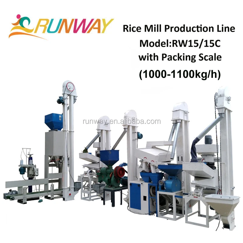 1 Ton Complete Rice Mill Plant Rice Process Milling Machine - Buy ...