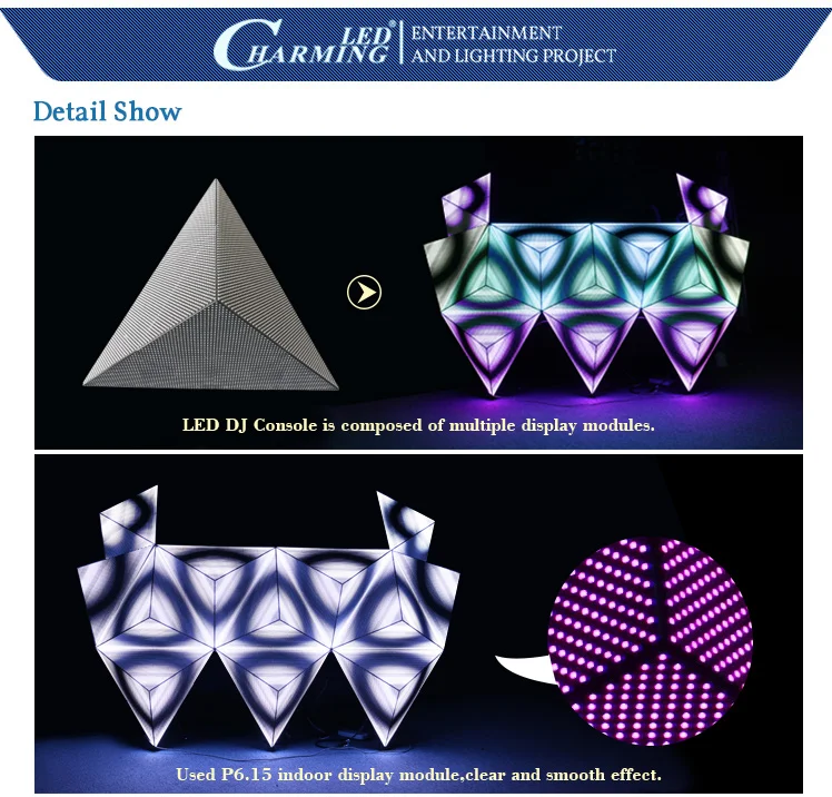 3D LED Display Screen DJ Booth Table for Night Club Wedding