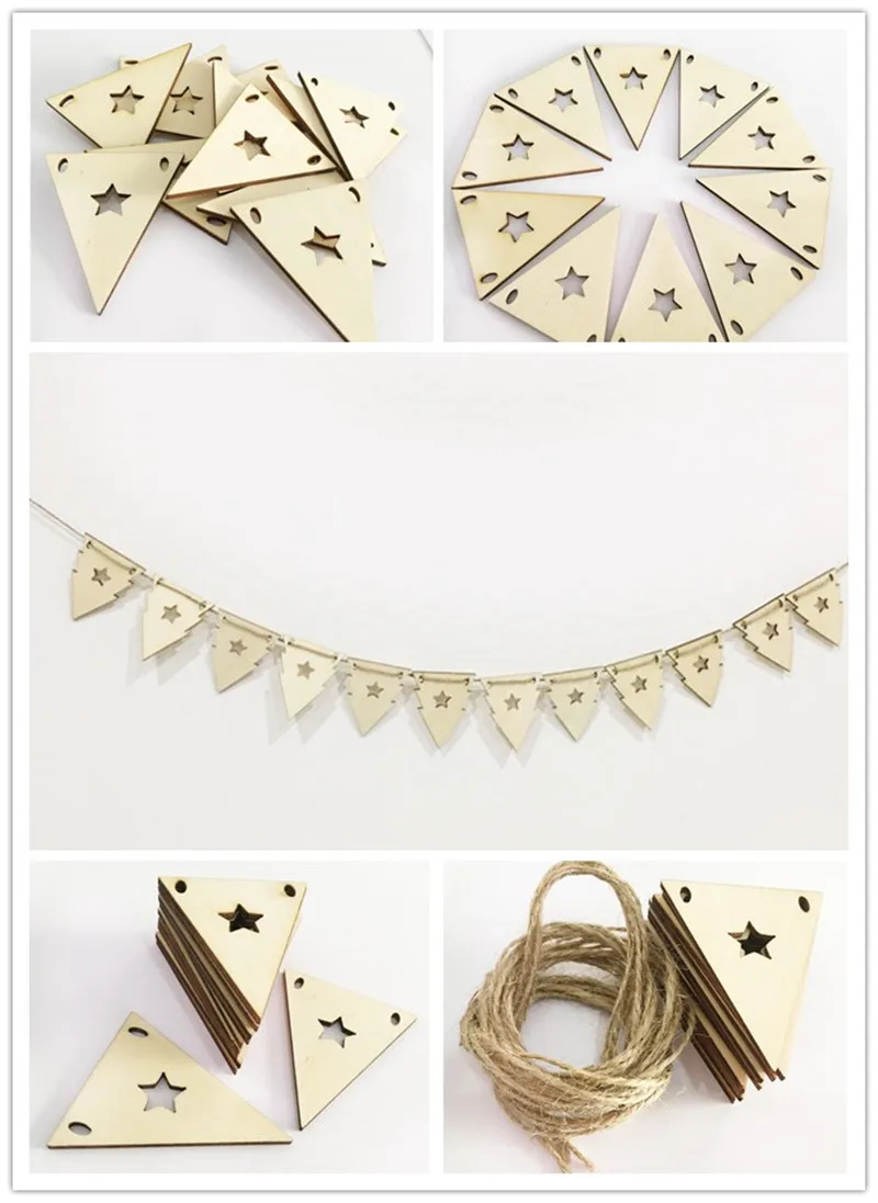 Rustic Wooden Custom Triangle Party Banner With Several Designs - Buy ...