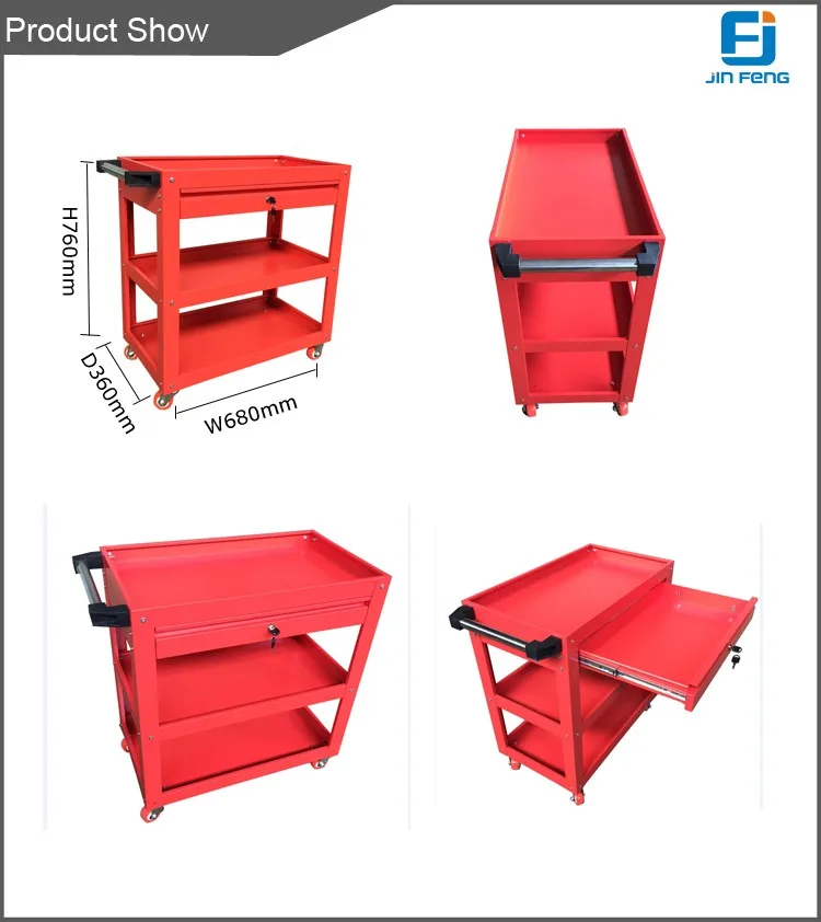 Four Wheels Metal Galley Cart Trolley On Wheels With Drawer For ...