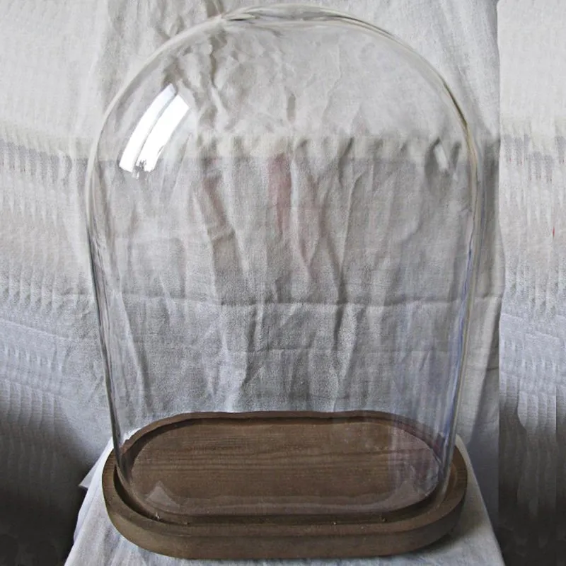 Oval Glass Dome With Wood Base - Buy Glass Dome With Base,Glass Display ...