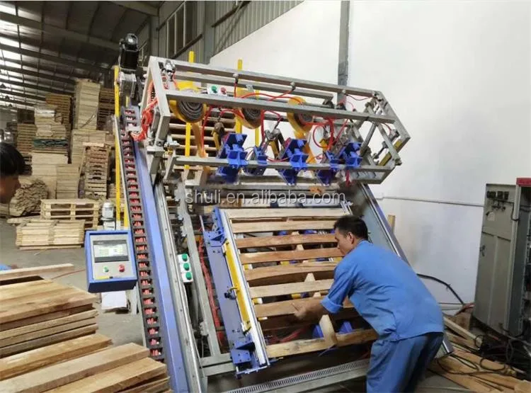 Euro Pallet Automatic Wood Wooden Pallet Block Nailing Making Machine ...