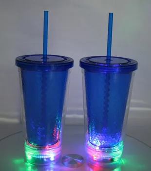 Uneven Surface Straw Tumbler With Led Light/ Led Light Up Tumbler With ...